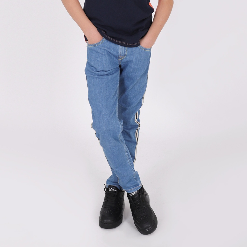 Jeans slim garçon avec bande coté | Kontakt